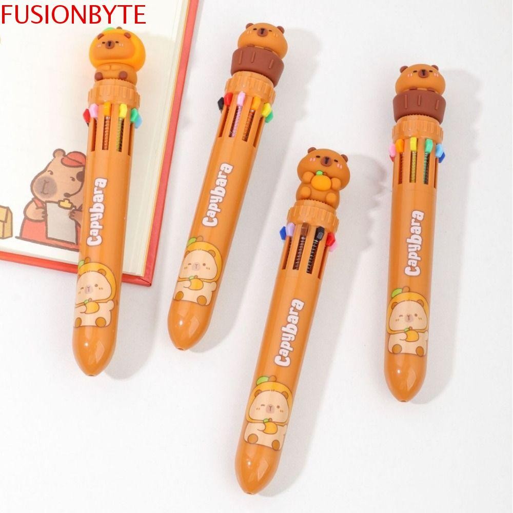 FUSIONBYTE ปากกาเขียนการ์ตูน, ปากกาลูกลื่น Capybara ตลกสร้างสรรค์, หมึกแห้งเร็วแบบพกพา Kawaii ...