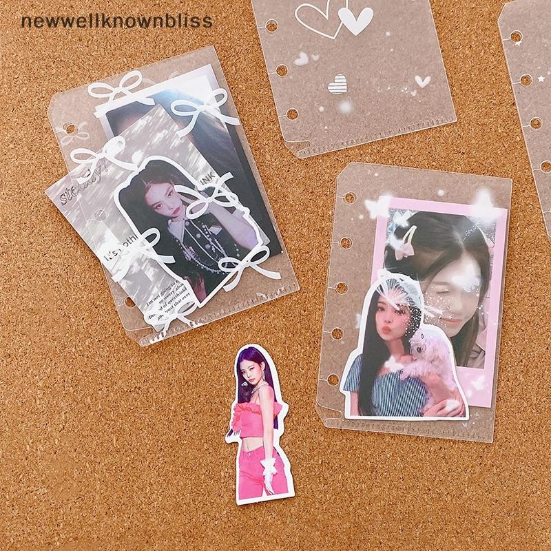 Newwellknownbliss M5 ห้าหลุมหลวมผู้ถือบัตร PVC โปร่งใส Glitter กระเป๋าเก็บหมายเหตุหนังสือหน้า ...