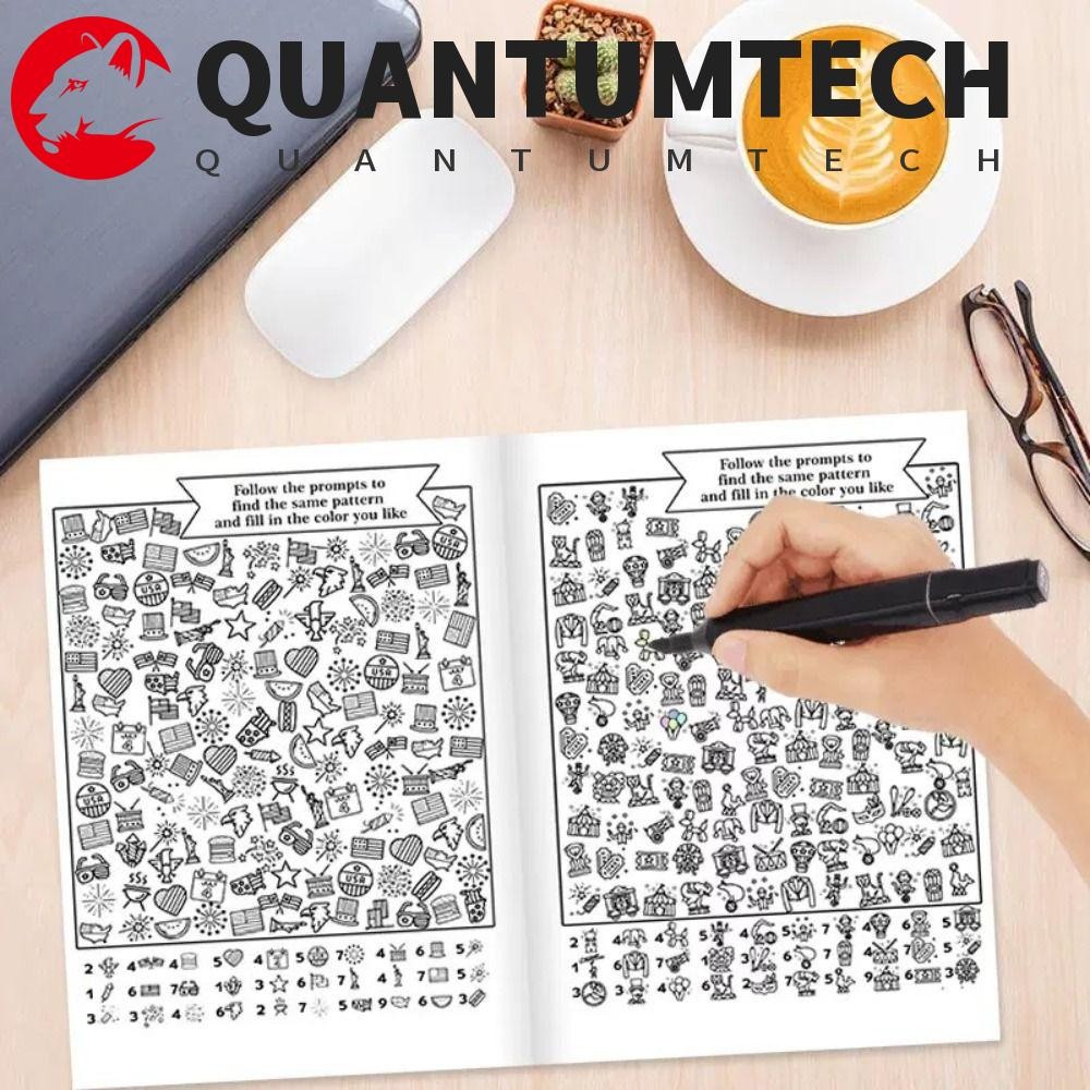 QUANTUMTECH ดูและสมุดค้นหาสี, การเติมสีมืออาชีพค้นหาสมุดระบายสี, ของเล่นภาพวาด DIY กระดาษหนา ...