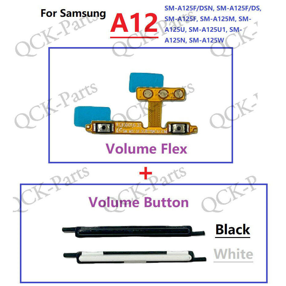 สําหรับ Samsung Galaxy A12 SM-125F ปุ่มปรับระดับเสียง Flex Cable อะไหล่ ...