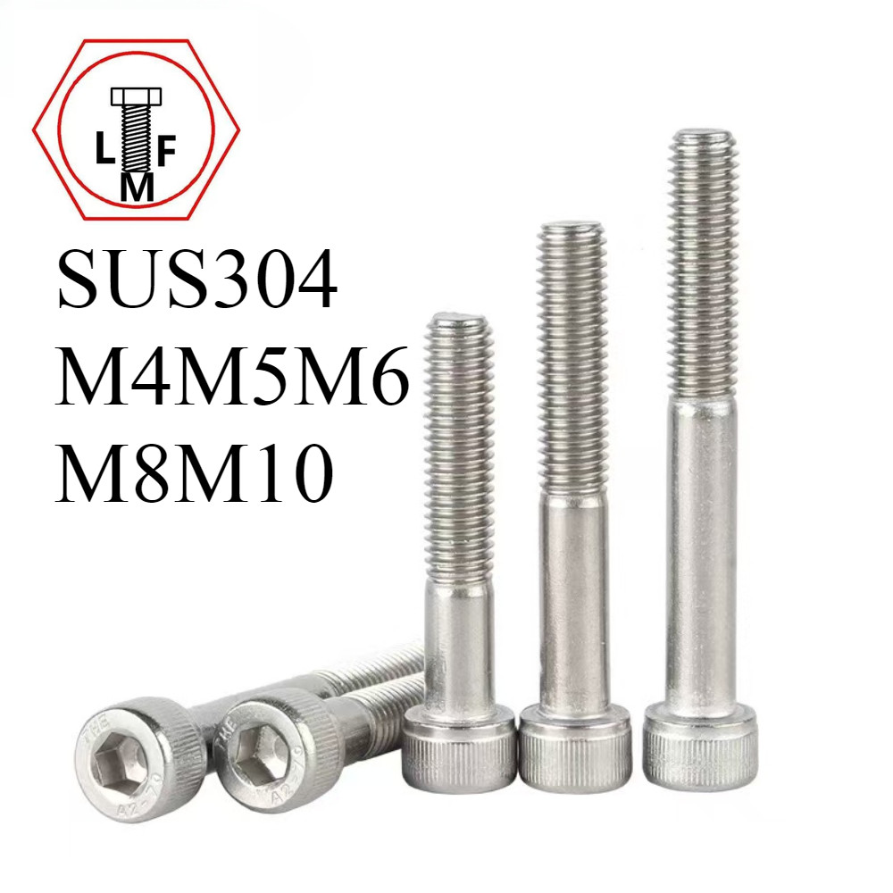 [LMF] 304 สแตนเลสสตีลครึ่งเกลียวหกเหลี่ยมซ็อกเก็ตสกรูหัวทรงกระบอก Bolt สกรู M4M5M6M8M10-A1 ...