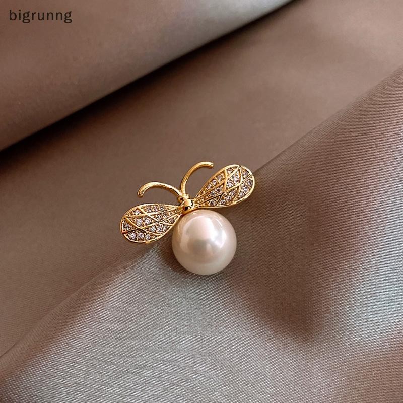 Bigrunng ใหม่ Rhinestone ผีเสื้อคอ Pin Big เลียนแบบ Pearl เข็มกลัด Pins ...