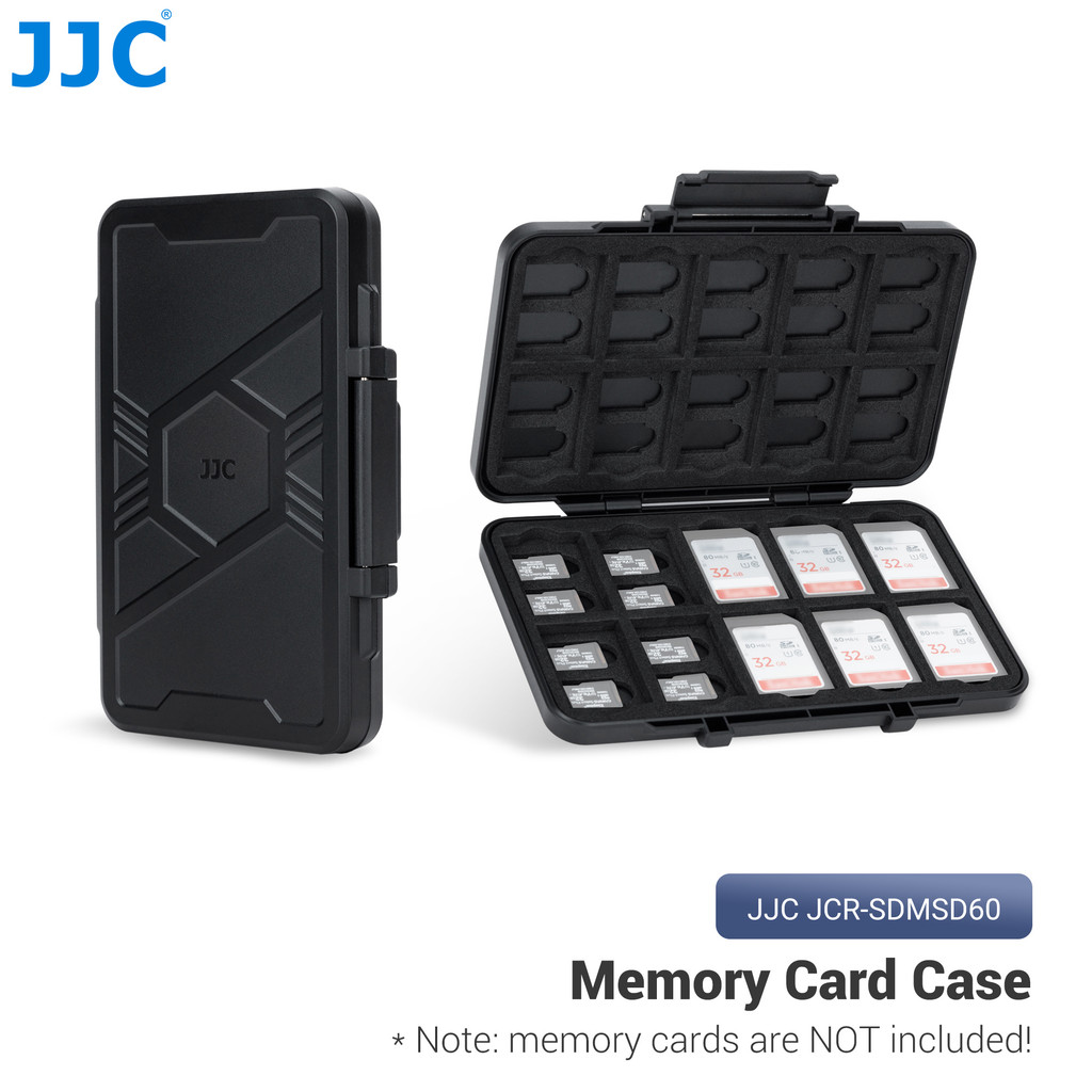 JJC Memory Card Case 60 สล็อตการ์ดหน่วยความจำที่ใส่ออแกไนเซอร์สำหรับ SD ...