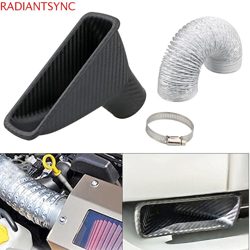 Radiantsync รถกันชนหน้า Grille Inlet Pipe Kit, Universal คาร์บอนไฟเบอร์ ...