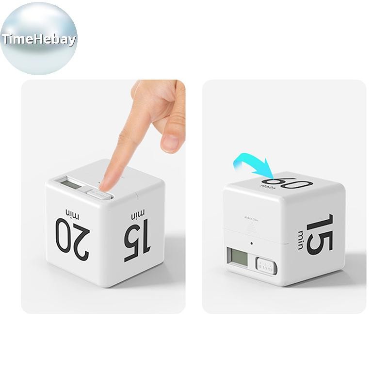 Timehebayitivity Cube Timer Gravity Sensor Flipping จอแสดงผล LED 4 ตั้งเวลาล่วงหน้า Dual โหมดนับ ...