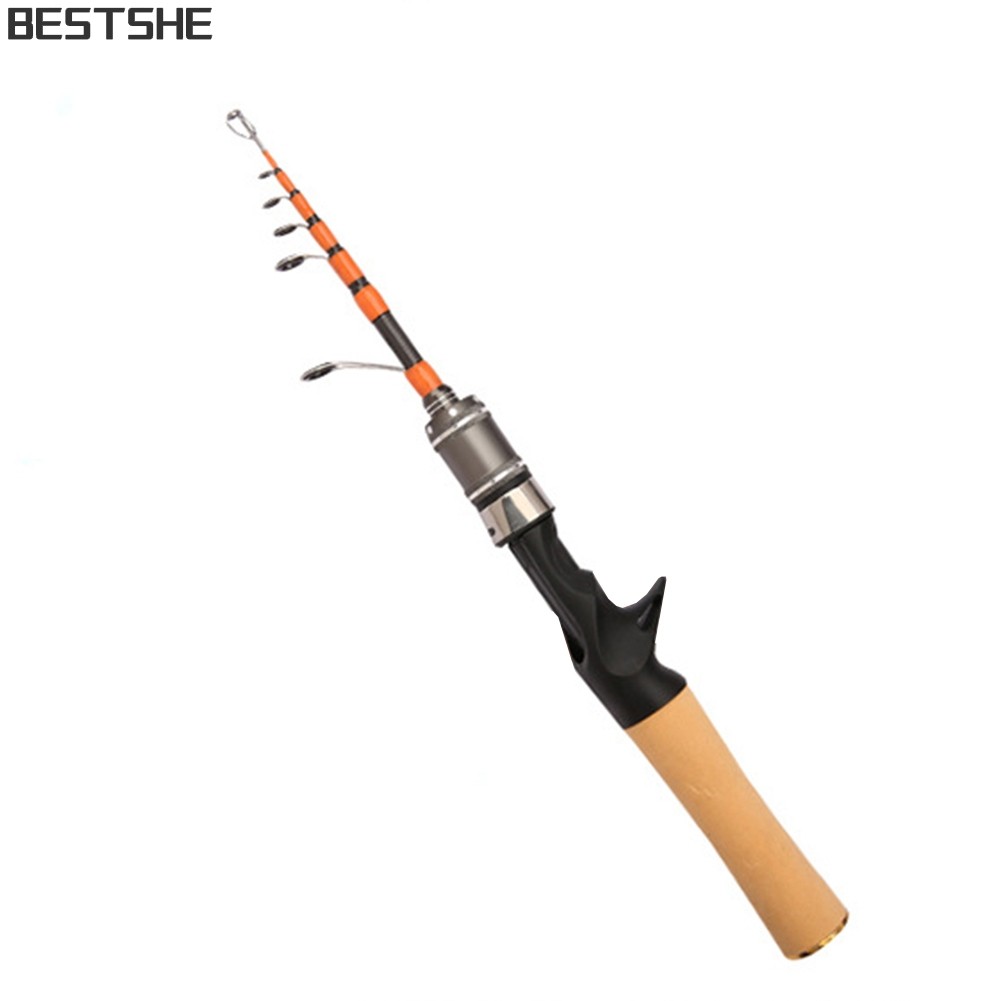 1.5m Spinner Casting telescopic carbon Fishing Rod UL Horse Mouth Rod 2 ...