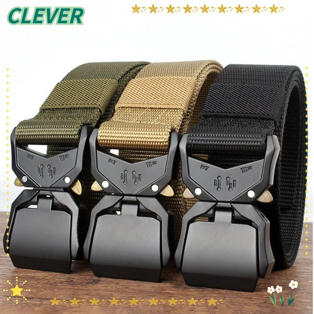 Clever เข็มขัดถักไนลอน, เข็มขัดหัวเข็มขัดพลาสติกลําลองแบบปรับได้ ...