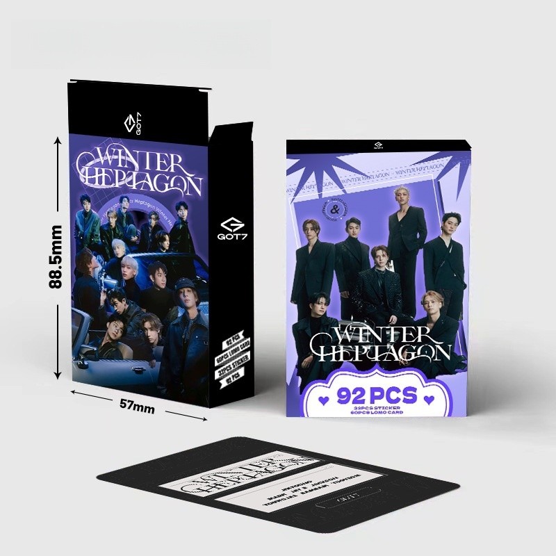 30-124pcs GOT7 PYTHON WINTER HEPTAGON อัลบั้มโฮโลแกรมเลเซอร์การ์ด Lomo ...