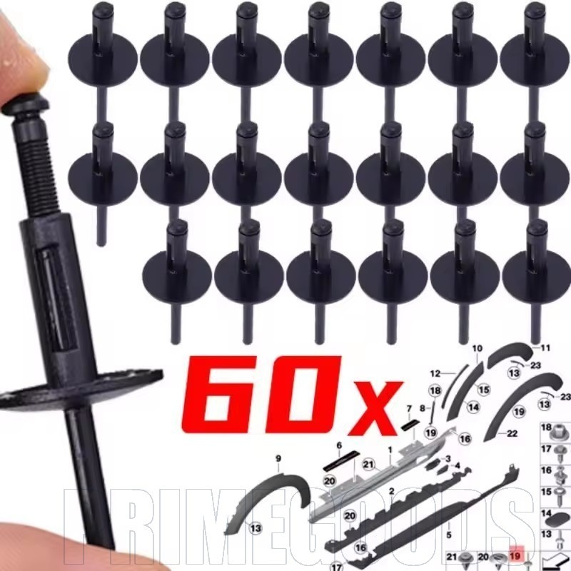 20/40/60 ชิ้นรถ Mudguard Core Rivets - ล้อกันชน Trim คลิป - พลาสติก Pop ...