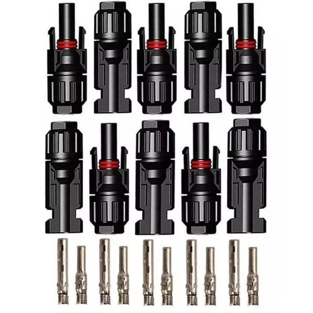 MC4 Connector หัว mc4โซล่าเซลล์ ขั้วต่อสายไฟโซล่าเซลล์ 5/10คู่ TUV กัน ...