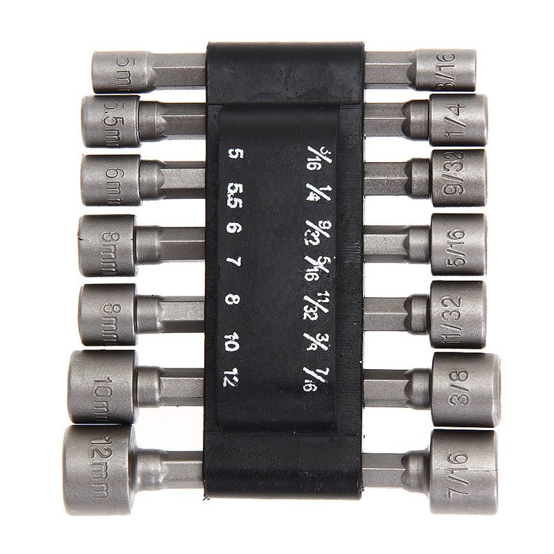 [LOVELYU] 14pc Power Nut Driver Drill Bit Set เมตริกประแจซ็อกเก็ตสกรู 1 ...