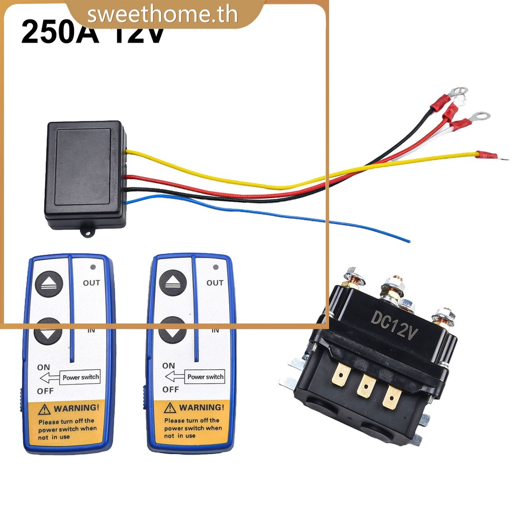 12v 250A Contactor Winch Control Solenoid Twin Wireless Remote Suit Recovery | Shopee Thailand