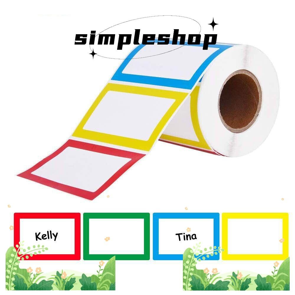 Simple Labels Sticker, สติ๊กเกอร์กาว ป้ายชื่อ, ป้ายจัดระเบียบ 1 ม้วน สีสันสดใส | Shopee Thailand