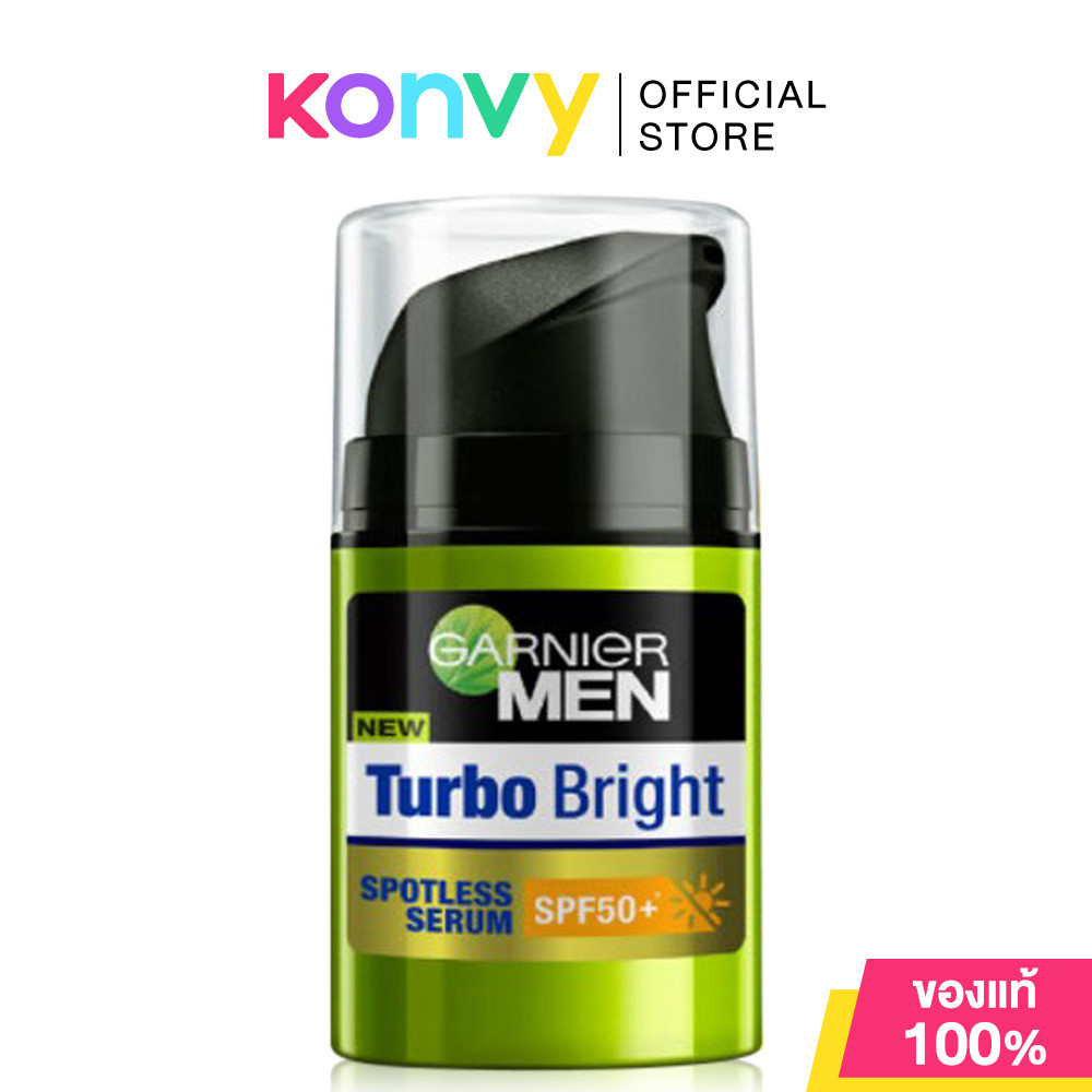 Garnier Men Turbobright Spotless Serum SPF50+ 40ml การ์นิเย่ เซรั่มบำรุงผิวสำหรับผู้ชาย ...