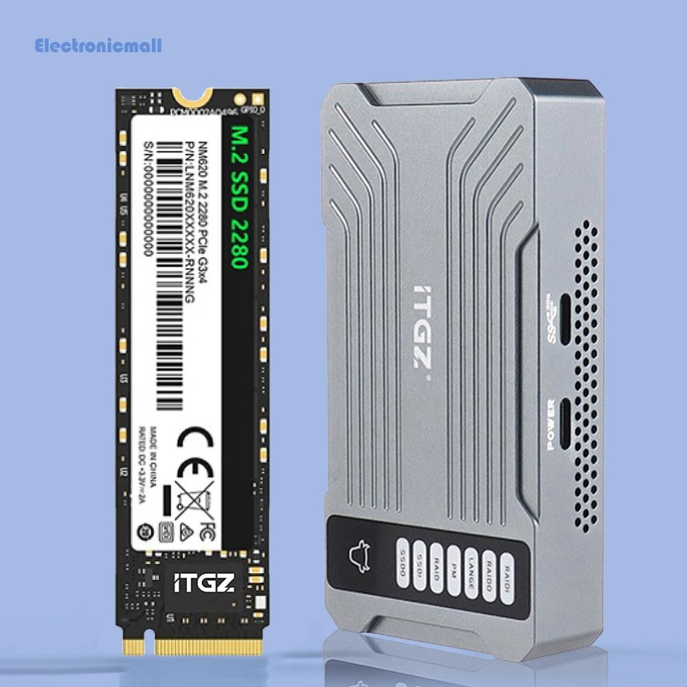 Hot M.2 NVME SSD RAID Case M.2 SSD Enclosure 20Gbps Dual Bay External ...