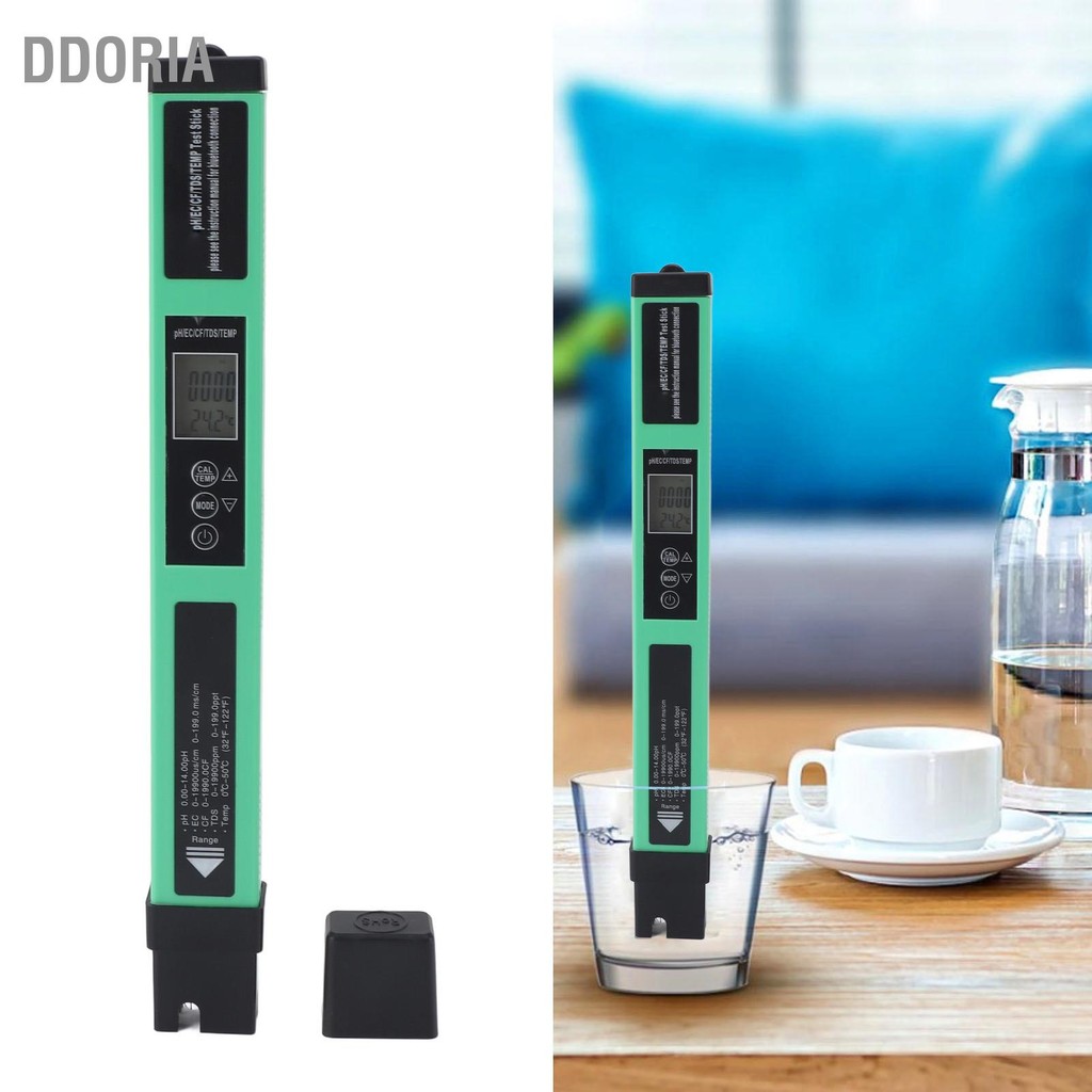 DDORIA 5 in 1 Digital PH Meter Bluetooth EC TDS CF การทดสอบอุณหภูมิความ ...