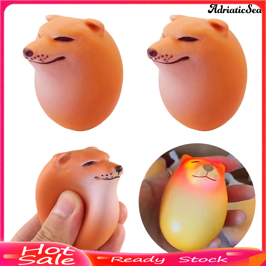 [COD]☃1/2/5 ชิ้น Shiba-Inu ไข่นุ่มของเล่น LED ช้า Rebound ความเครียด ...