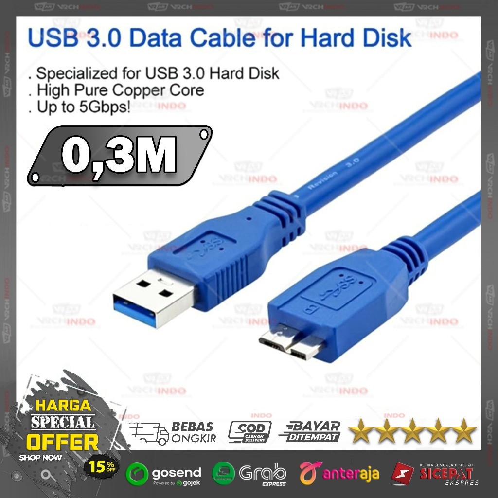 สาย Micro-B to USB 3.0 ความยาว 30CM / 0.3M / 0.3 เมตร - สาย Micro B ...