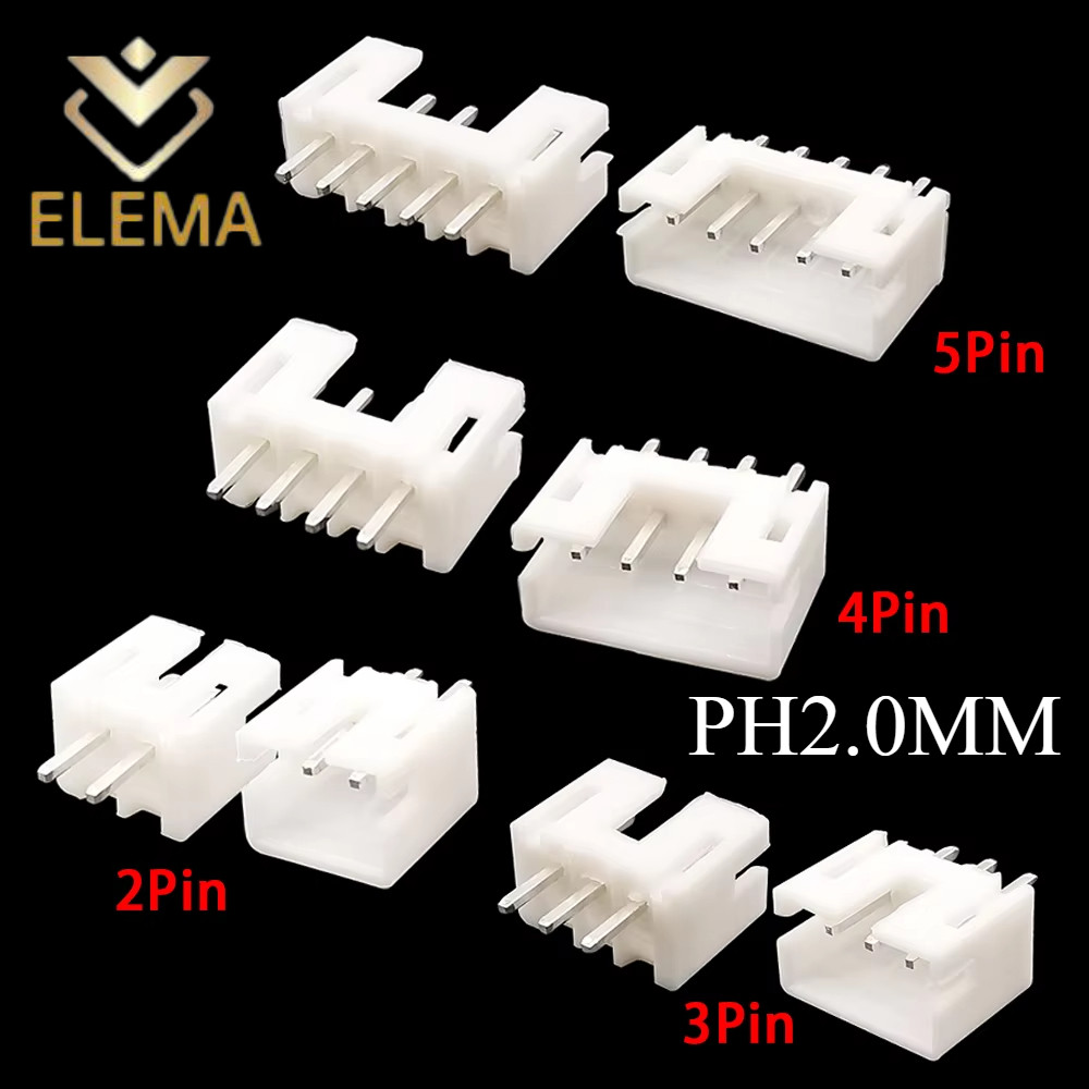 Ph2.0 Connector 2.0 มม.Pitch 2/3/4/5/6Pin Plug เปลือกพลาสติกตรง Pin ...