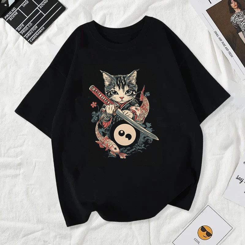 [24 ชั่วโมง]เสื้อลายแมว cotton 100 Catana Warrior Cats แท้ น่ารัก ...