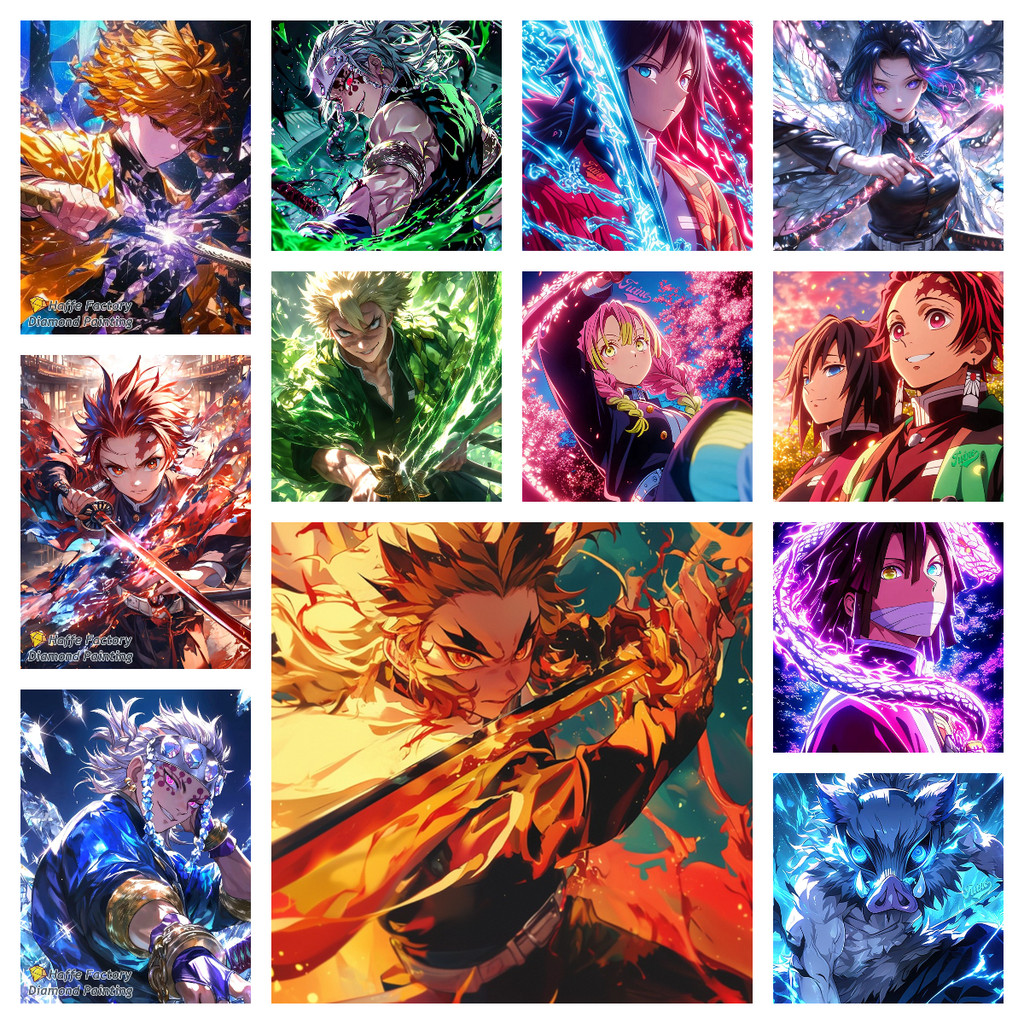 [KS] Demon Slayer 5d ภาพวาดเพชรเพชรเต็มห้องนั่งเล่น PasteDiamond Cross ...