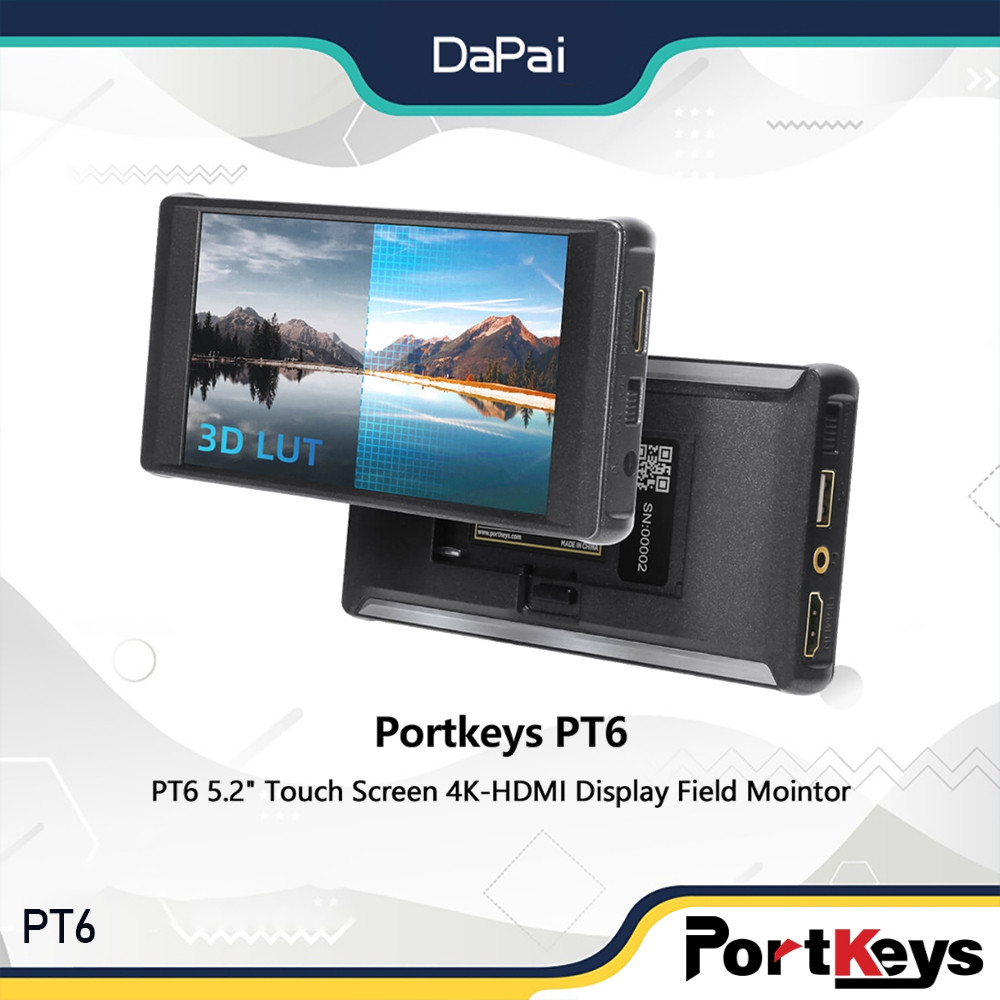 Portkeys PT6 5.2 "หน้าจอสัมผัส 4K-HDMI จอแสดงผล Field Mointor แบบเรียลไทม์ Live Steaming Stretch ...
