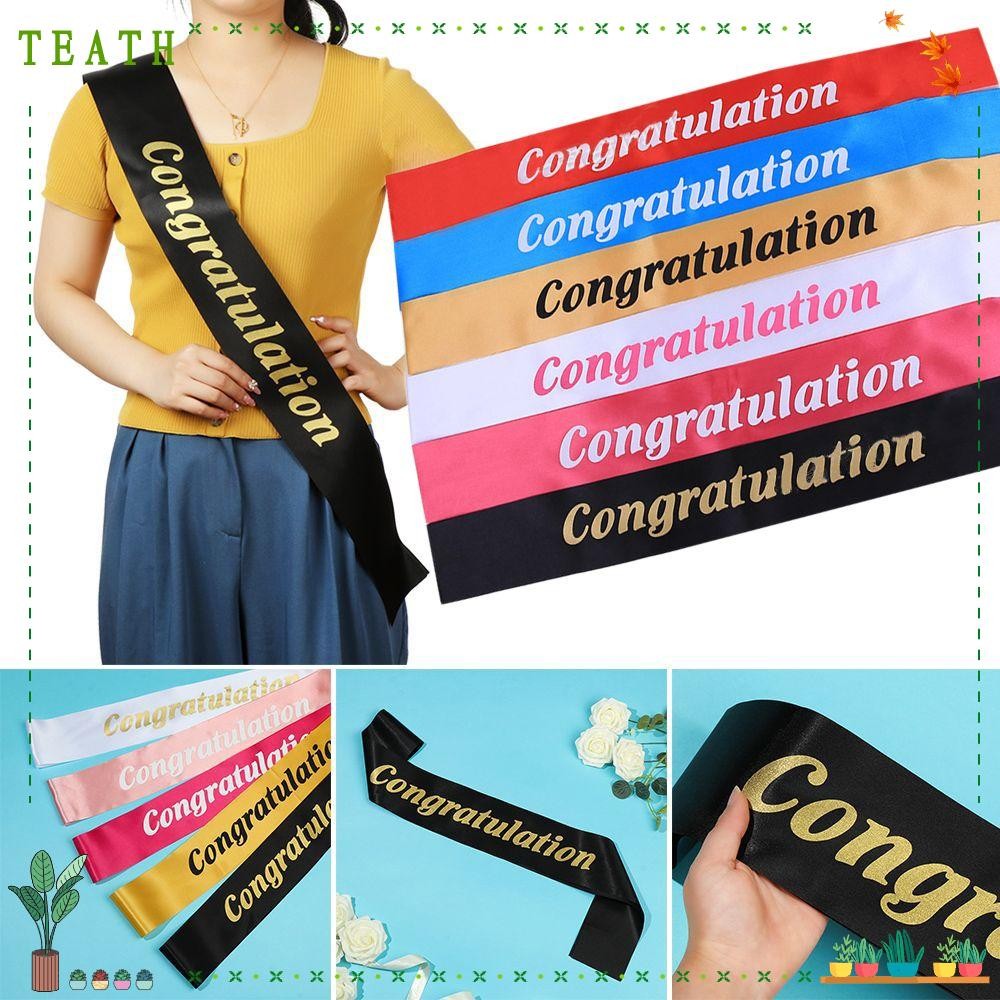 Teath 1 ชิ้น ขอแสดงความยินดี Sash Graduation Ribbons Festival Sash Belt ...