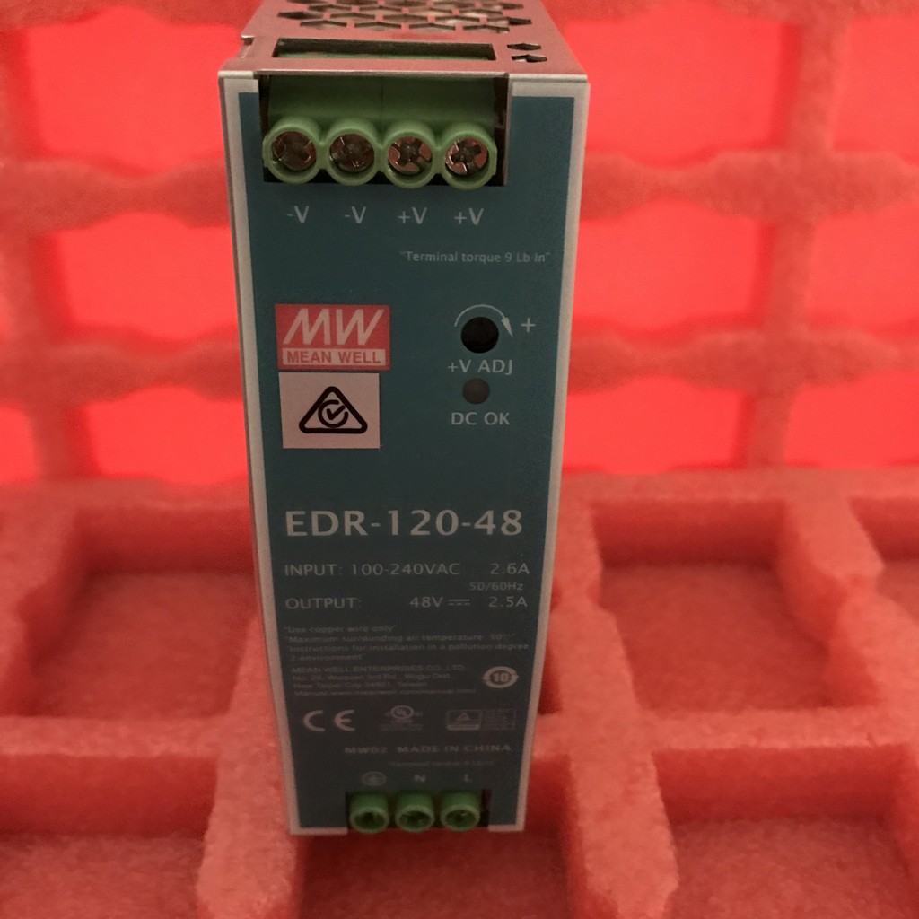 Mean WELL guideway EDR-120-12V/24V/48V DC 120W หม้อแปลงไฟฟ้า DR Switching power supply 10A 5A ...