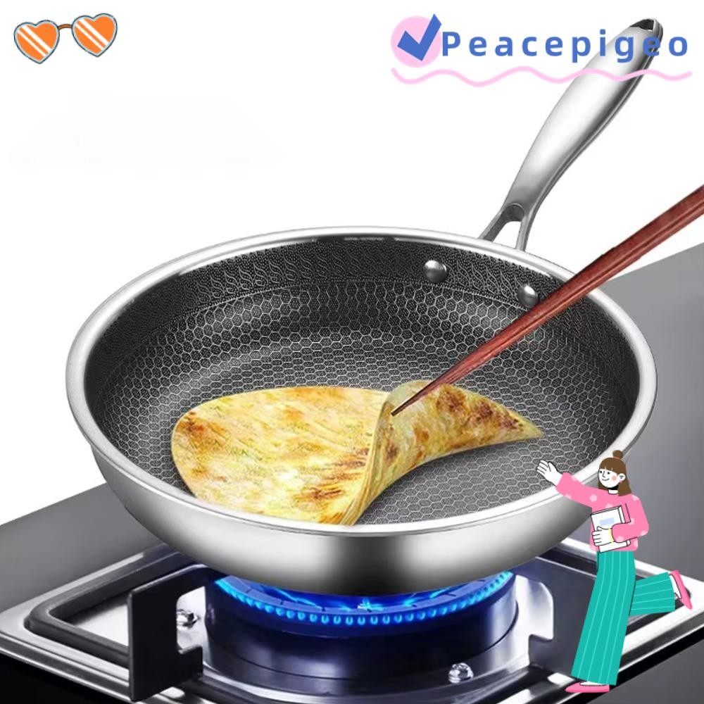 PEACEPIGEO กระทะ, หม้อรังผึ้งอเนกประสงค์สแตนเลส, ทนทานไม่เคลือบ 26/28/30 ซม. หนา NonStick กระทะ ...