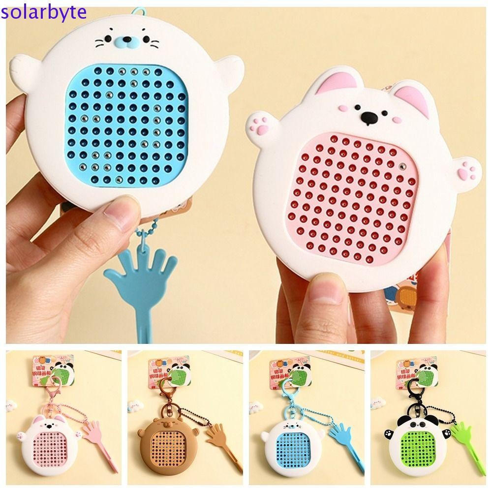 SOLARBYTE พวงกุญแจกระดานวาดภาพลูกเหล็ก, กระเป๋า Charm Doodle Board กระดานวาดภาพ Magnetic ...