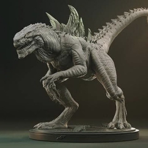 [ระบายสีด้วยตนเอง] Gila Godzilla Figure GK White Model 3d Printing ...