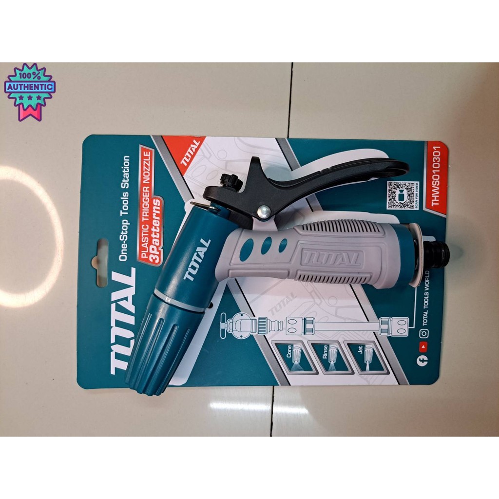 TOTAL ปืนฉีดน้ำ ปรัได้ 3 ระดั รุ่น THWS010301 สีเขียว ขนาด 1/2 Plastic ...