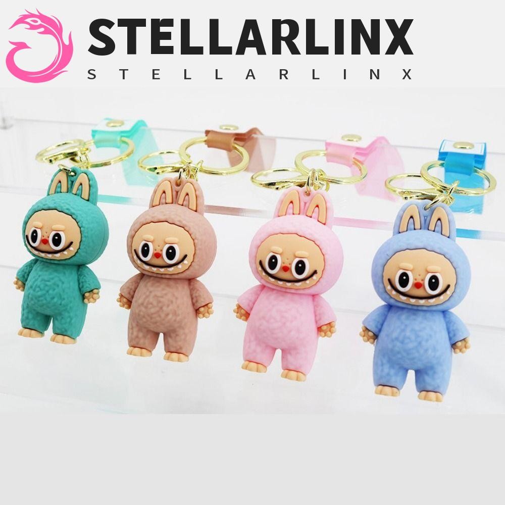 Stellarlinx Labubu พวงกุญแจตุ๊กตา,กระเป๋าเป้สะพายหลัง Charms การ์ตูน Labubu PVC จี้,กุญแจรถแหวน ...