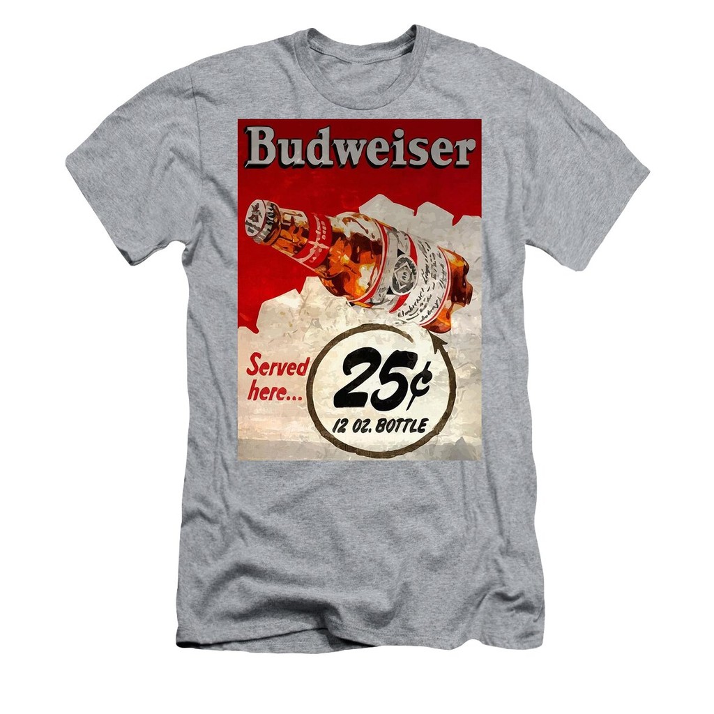 เสื้อยืด Vintage Old Beer Budweiser T-Shirt แท้ Cotton 100% ใส่สบายๆ ...