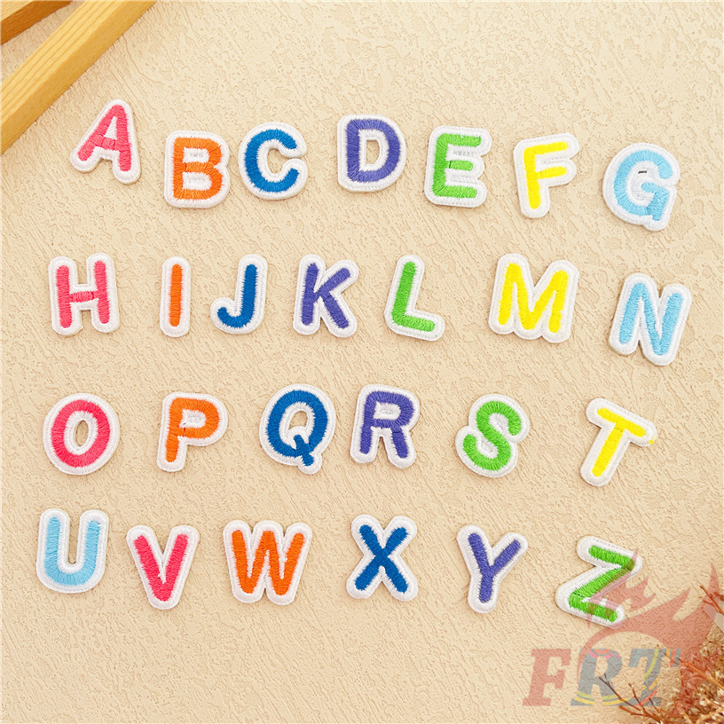 1ชิ้น ️สีสันสดใส . Mini Arial English Letters Series 01 แพทช์สติ๊กเกอร์ ...