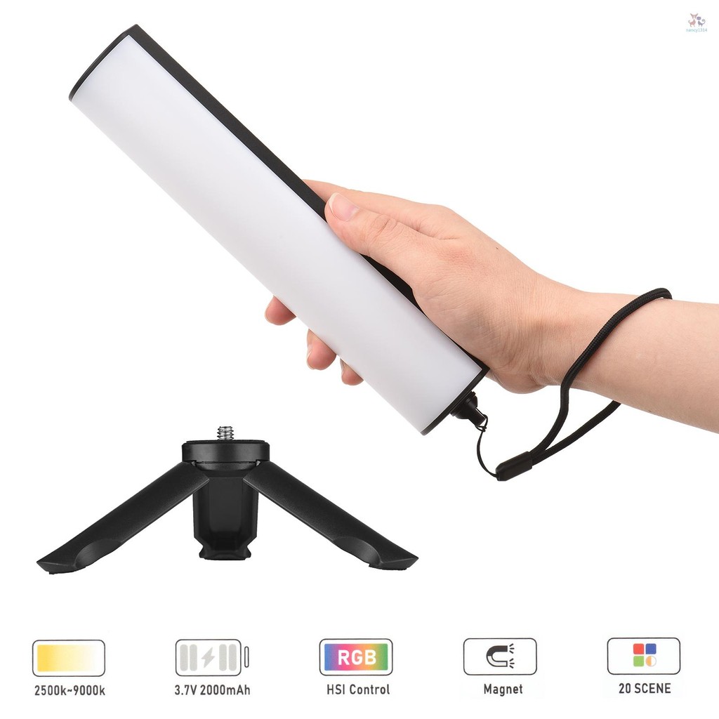 Andoer W200RGB แบบพกพา LED Video Light ชาร์จ RGB เติมแสง 2500K-9000K หรี่แสงได้ 20 เอฟเฟกต์แสง ...