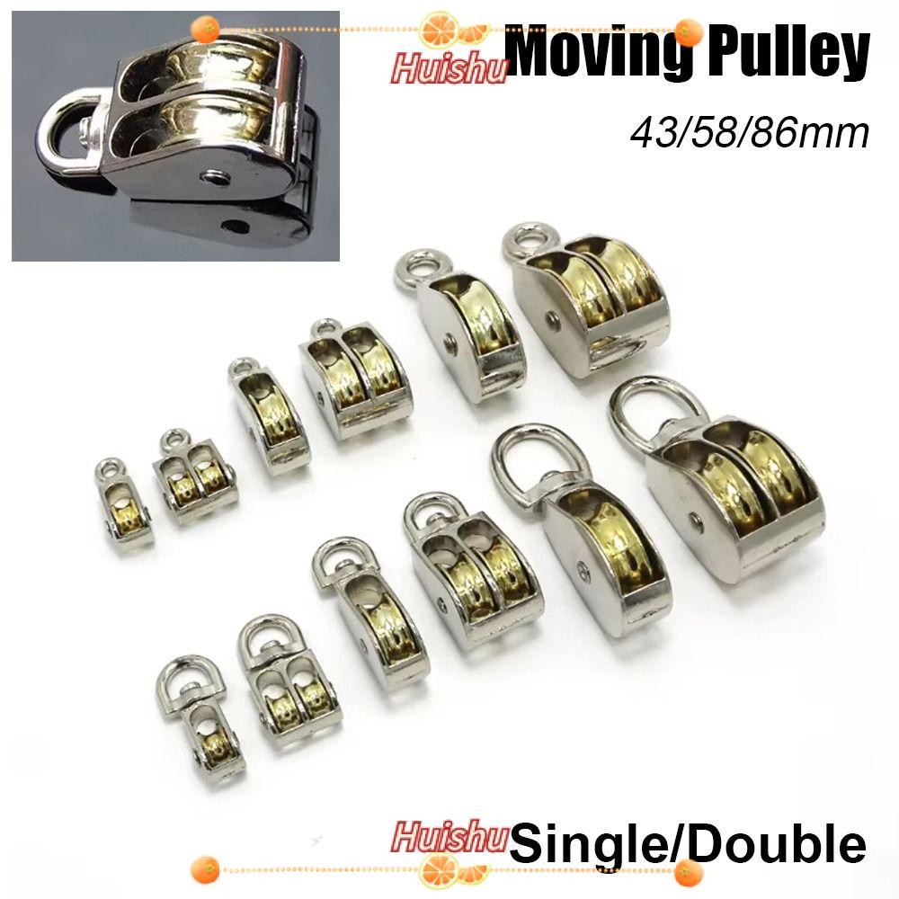HS 1 ชิ้น Moving Pulley, Mini 43/58/86 มิลลิเมตร Messenger Pulley, สังกะสีอัลลอยด์เดี่ยว/ล้อคู่ ...