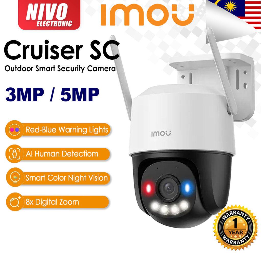 IMOU Cruiser SC 3MP/5MP 2K/3K Pan/Tilt กลางแจ้ง IP66 สี Night Vision ...