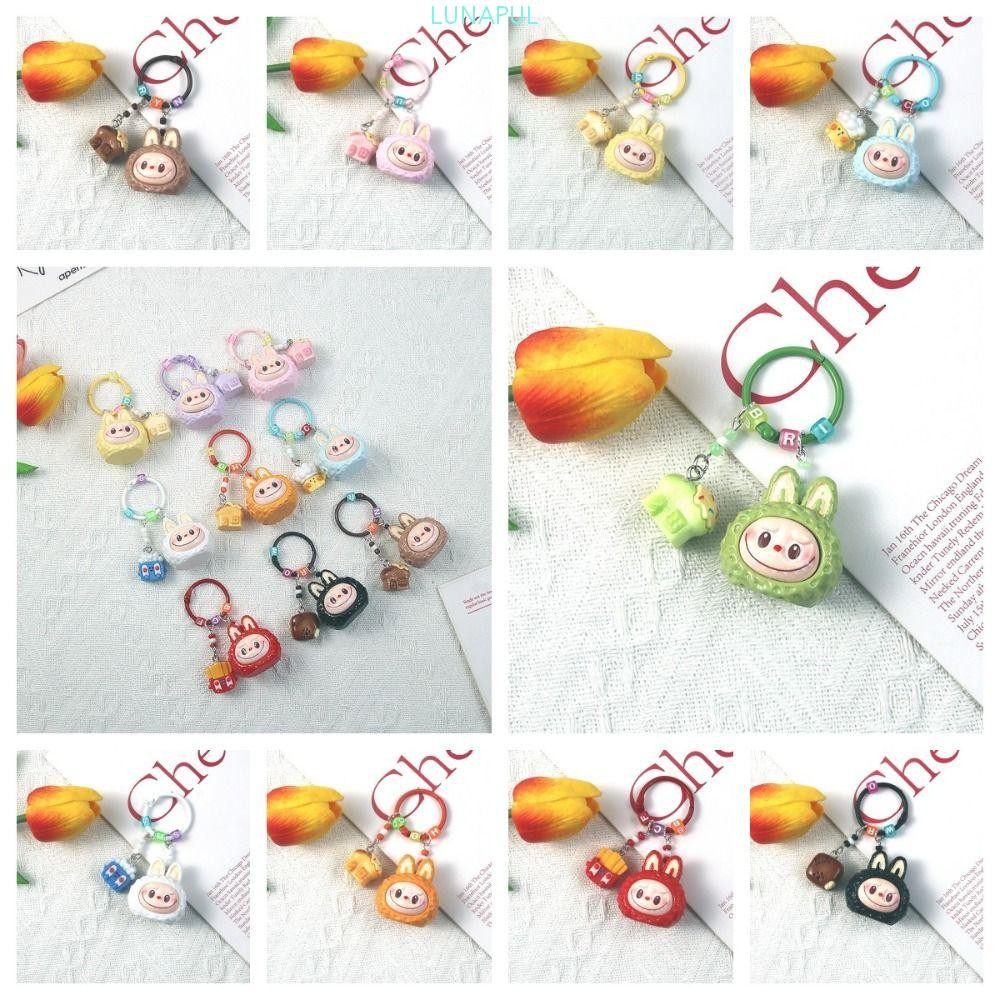LUNAPUL Big Head Labubu พวงกุญแจ, House Handmade Labubu Key แหวน ...
