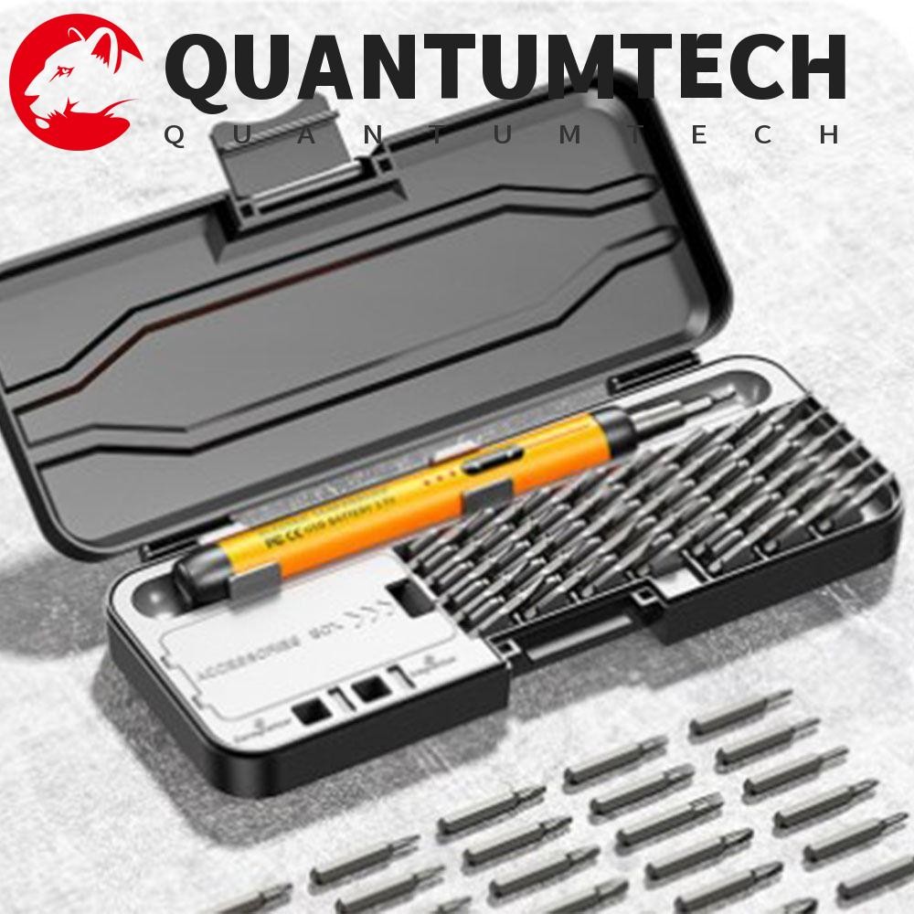 QUANTUMTECH สกรูแม่เหล็ก Bits, Magnetic USB ชาร์จไขควงไฟฟ้าชุด, Precision Power ไร้สาย 46 in 1 ...