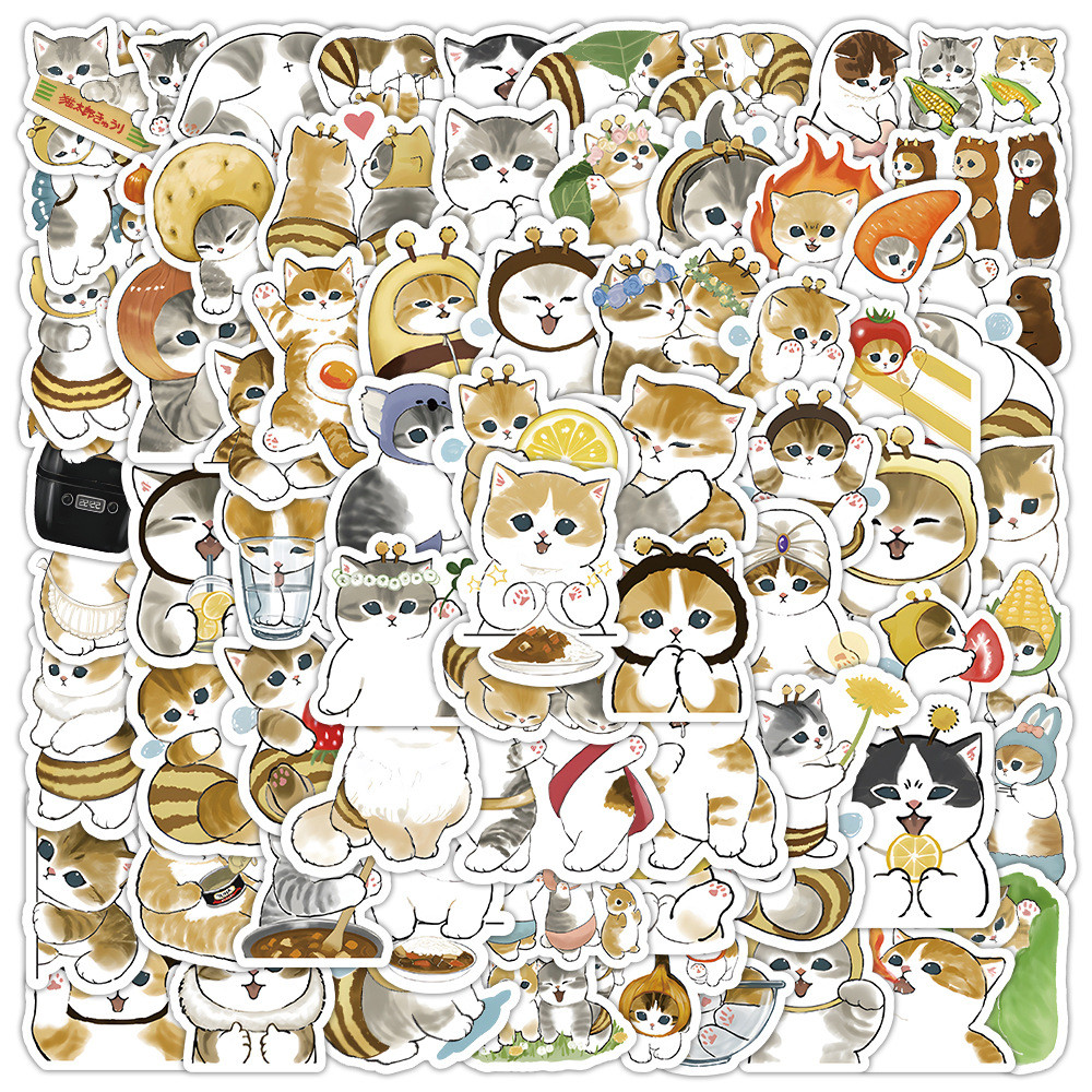 สติกเกอร์สมุดภาพกันน้ํา Mofusand น่ารัก 100 ชิ้น | Shopee Thailand