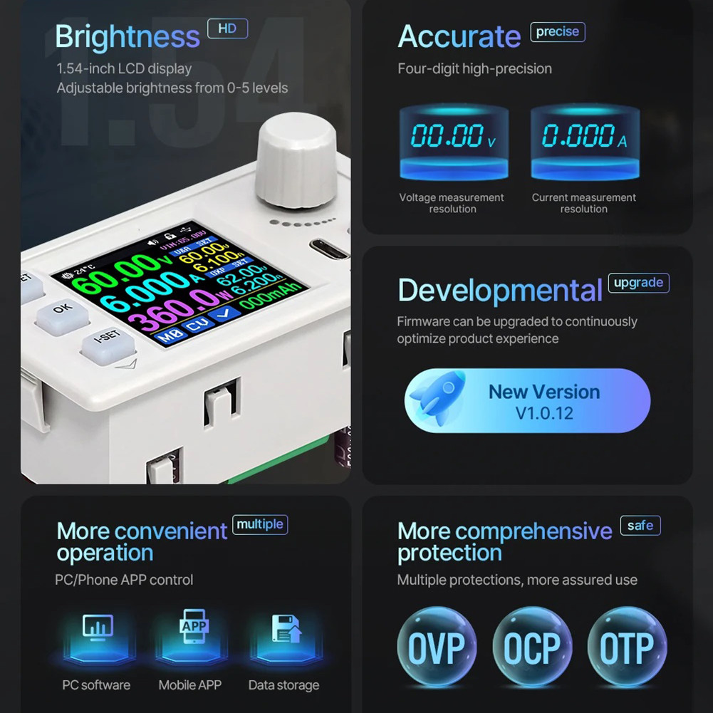 Rk6006/rk6006-bt 60V 6A จอแสดงผล 4 จังหวะ DC DC Step-Down โมดูล ...