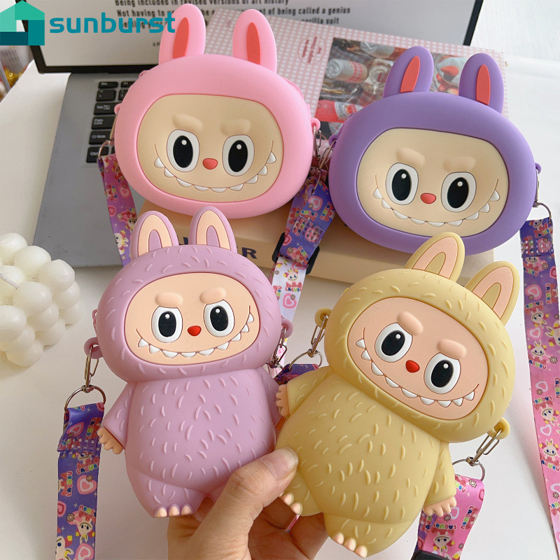 Labubu Silicone Storage Wallet - Cute Doll Single Shoulder Bag ...