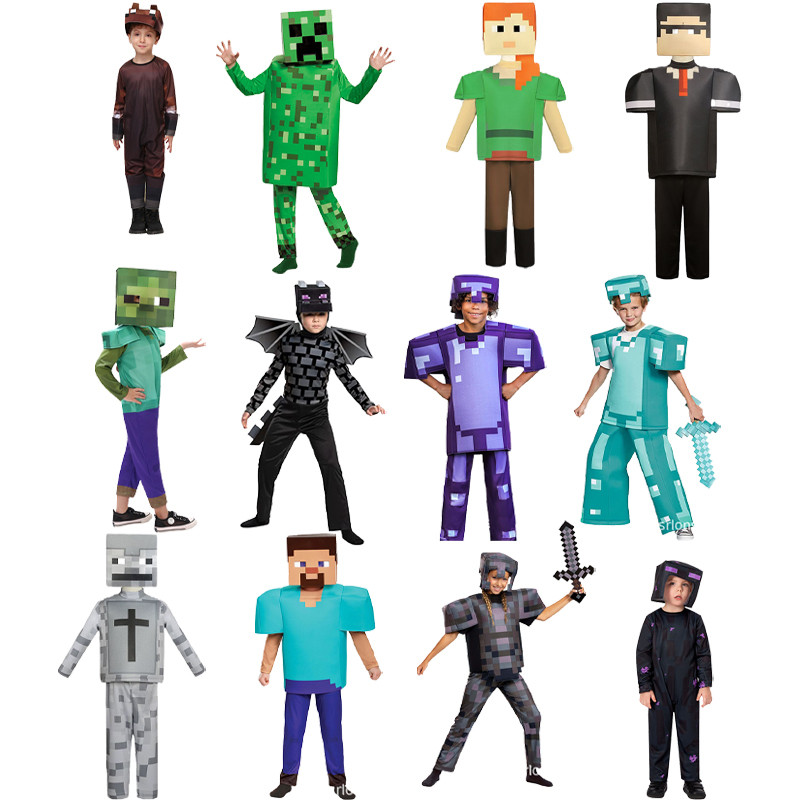 Zst Minecraft Steve เกราะเด็กเด็กคอสเพลย์เครื่องแต่งกายเด็กฮาโลวีนเกม ...