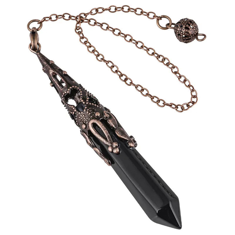 Reiki Natural Stone Crystals Pendulum for Divination Amethysts Black ...