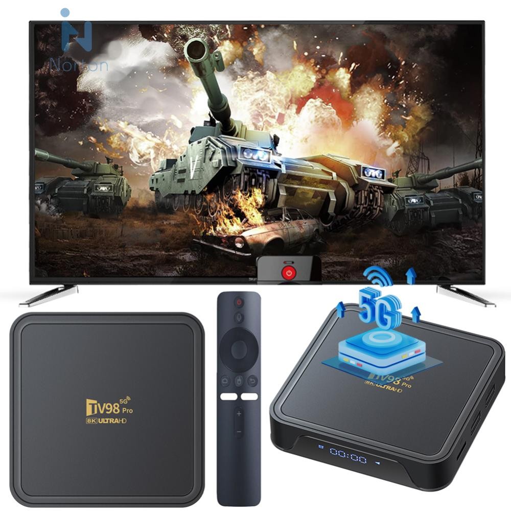 Tv98 PRO ATV H313 Android 14 กล่องทีวี 8K Quad Core 2.4G 5G Dual WiFi Voice Remote [Norton.th ...