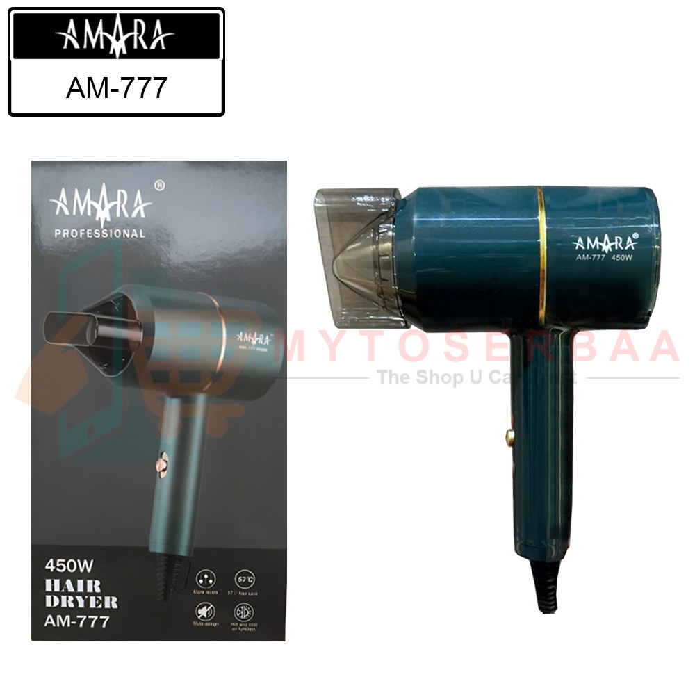 AMARA / HD AM-777 / เครื่องเป่าผมเสียงรบกวนต่ําระดับมืออาชีพขนาดเล็ก 450 วัตต์ - ของฉัน | Shopee ...