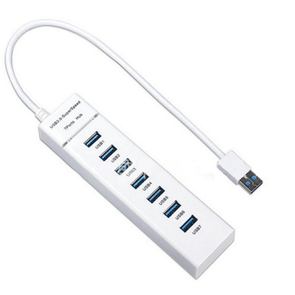 USB HUB 3.0 HIGH SPEED 7 PORT สีขาว 30CM ฮับขยาย USB แล็ปท็อป PC ประกัน ...