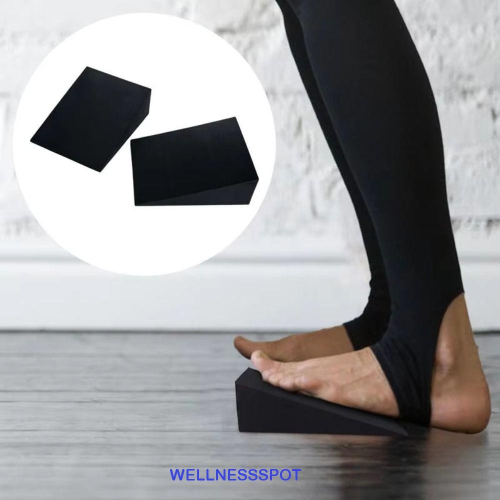 WELLNESSSPOT บล็อกลิ่มโยคะ 1 คู่, บล็อกยิม EVA อเนกประสงค์ความหนาแน่นสูง, อุปกรณ์เพาะกายกันลื่น ...