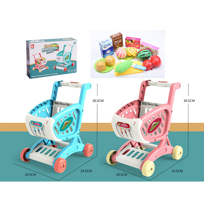 Cross-border Hot-Selling Children's Simulation Shopping Cart with15pcs ...